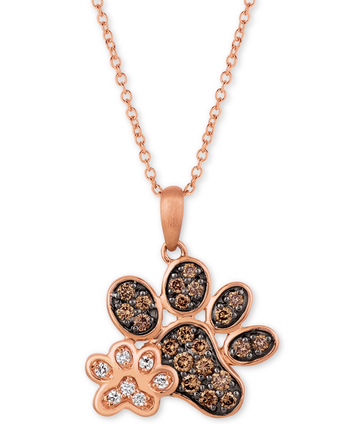 Click here for Le Vian Nude & Chocolate Diamond Paw Prints 20 Pen... prices