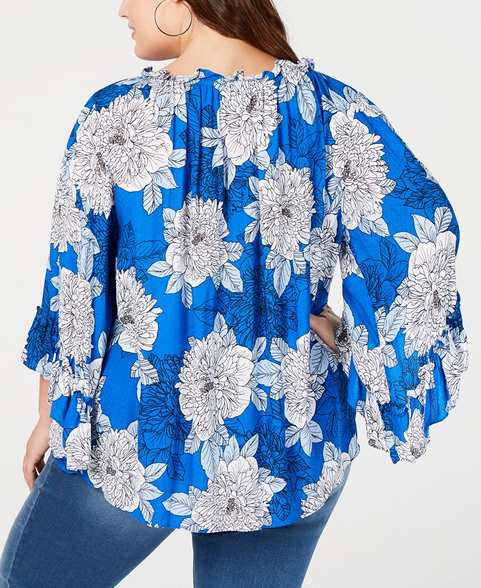 John Paul Richard Plus Size Ruffle-Sleeve Top - Macy's
