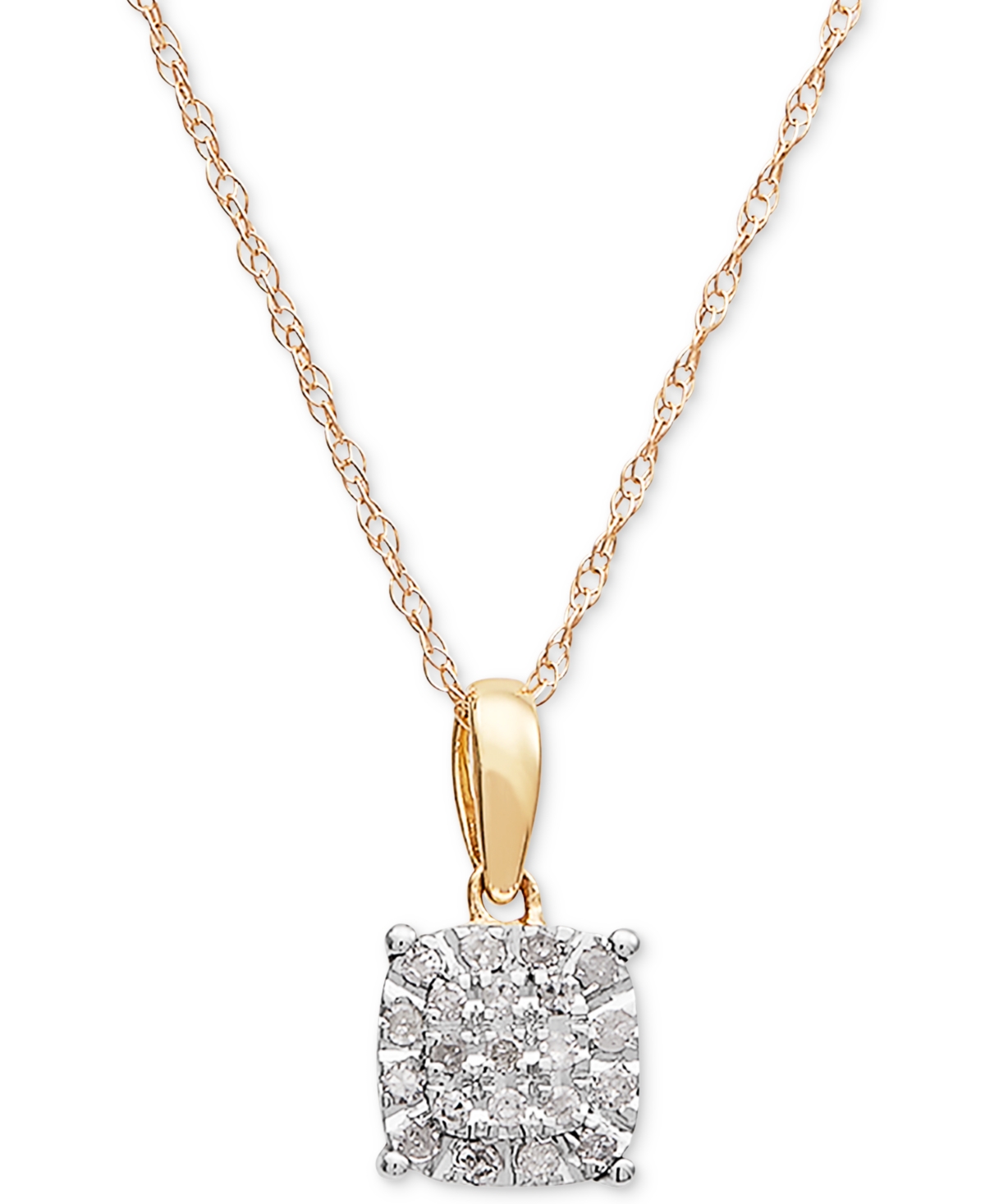 Click here for Diamond Cluster 18 Pendant Necklace (1/10 ct. t.w.... prices
