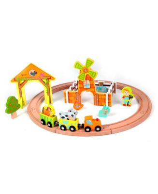 Wood Farm Themed Train Set - Macy's