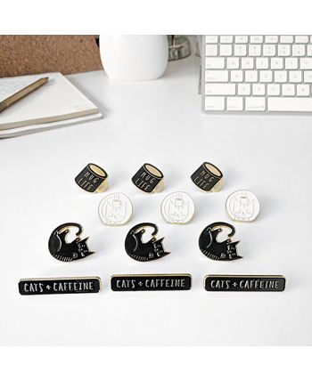 Mara-Mi Cats and Caffeine Enamel Pin Set - Macy's