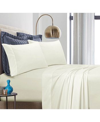 Tribeca Living 500 Thread Count Cotton Percale Extra Deep Pocket Full ...