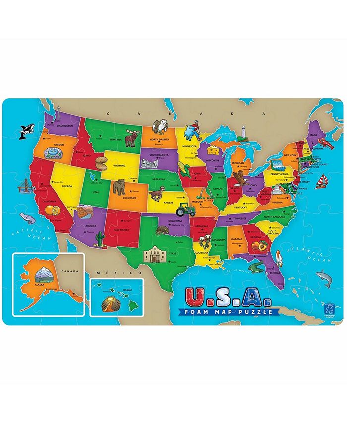 Areyougame Educational Insights USA Foam Map Floor Puzzle- 54 Pieces ...