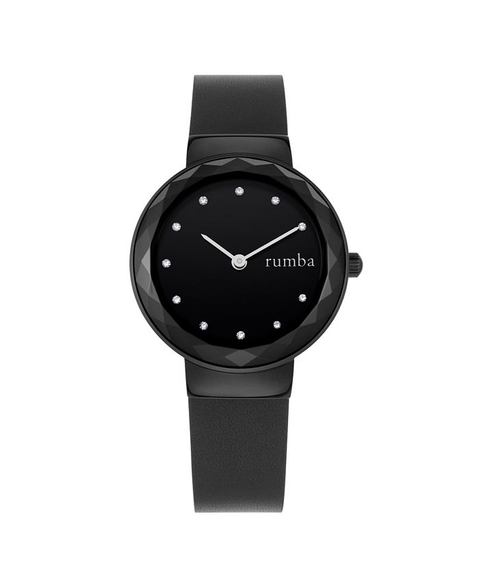 RUMBATIME Santa Monica Leather Women's Watch Black - Macy's