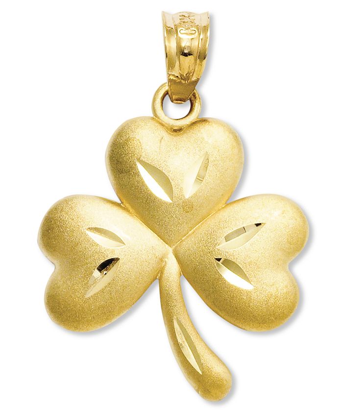Macy's 14k Gold Charm, Shamrock Charm - Macy's