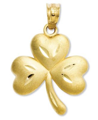 Macy's 14k Gold Charm, Shamrock Charm - Macy's