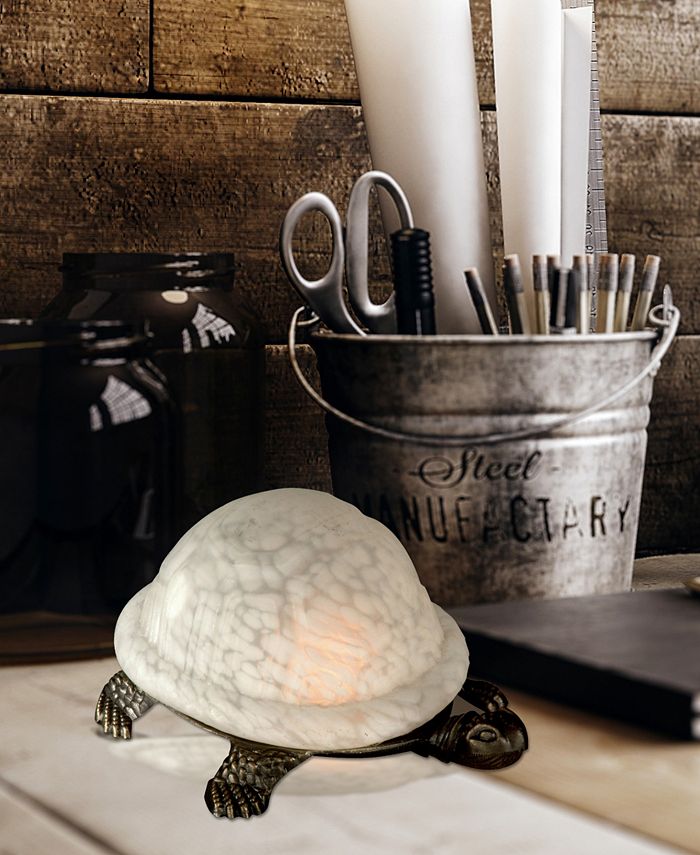 Dale Tiffany Turtle White Glass Accent Lamp - Macy's