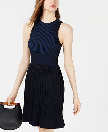 French Connection Pleated Colorblocked Dress - Macy's