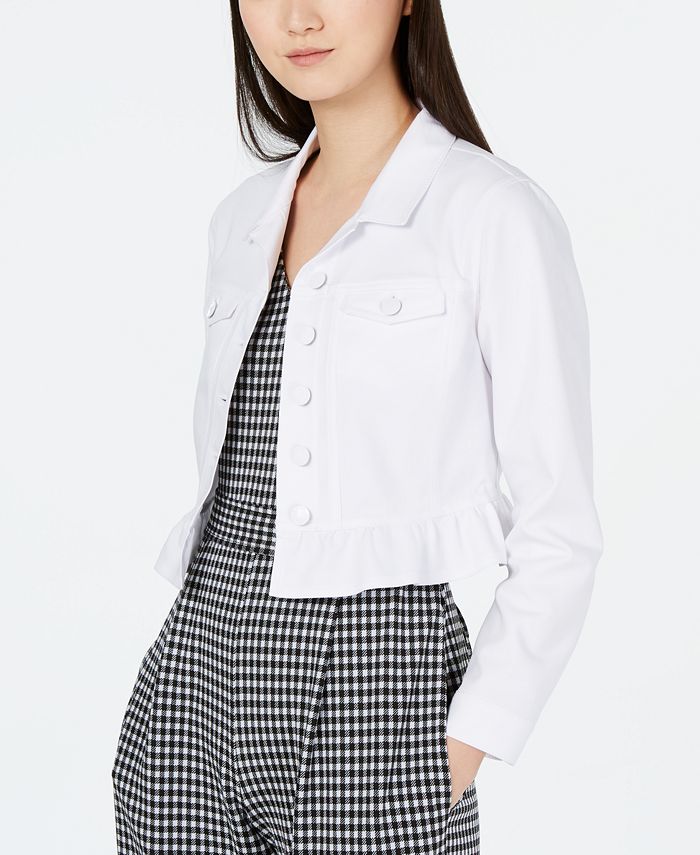 Calvin Klein Ruffle-Hem Jacket - Macy's