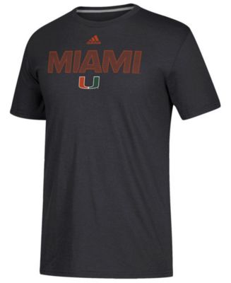 adidas Men's Miami Hurricanes Performance Sideline Logo T-Shirt - Macy's