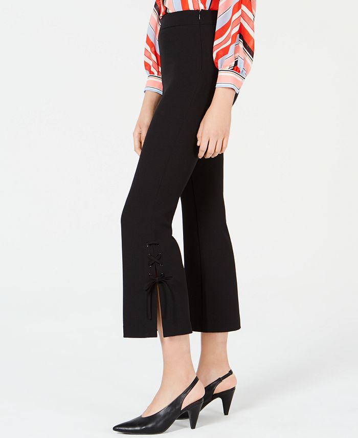 Bar III Lace-Up Cropped Flared Leg Pants, Created for Macy's & Reviews ...
