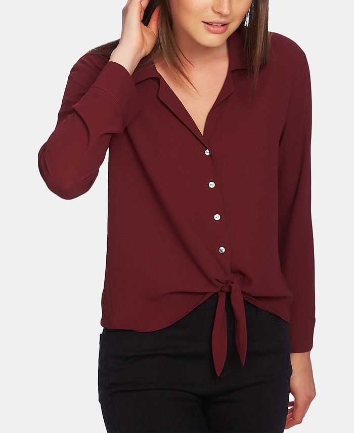1.STATE Button-Up Tie-Front Top - Macy's