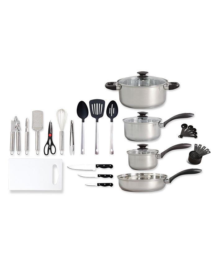 Oster Home 30-piece Total Kitchen Stainless Steel Cookware Combination ...