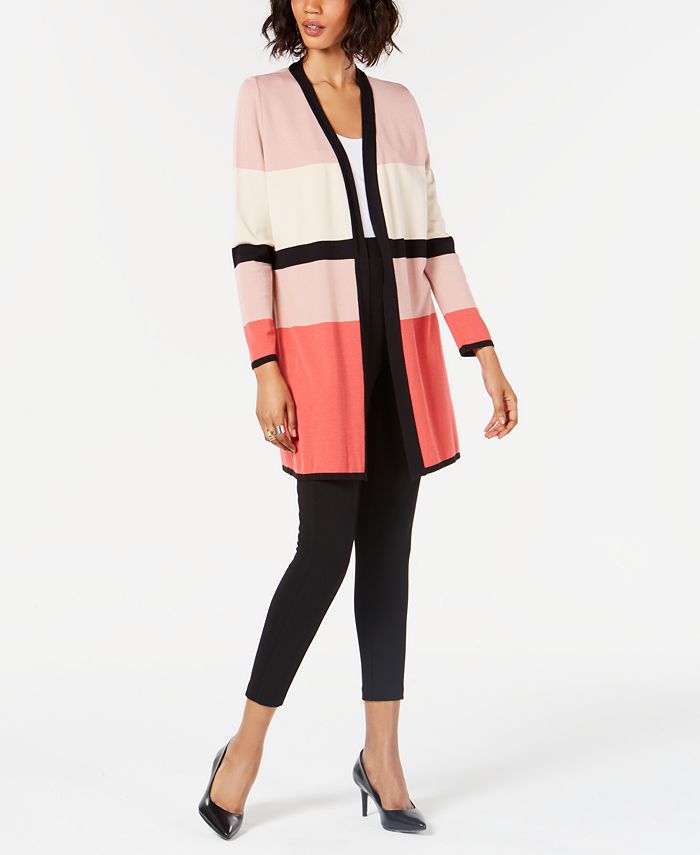 Alfani Petite Colorblocked Cardigan, Created for Macy's - Macy's