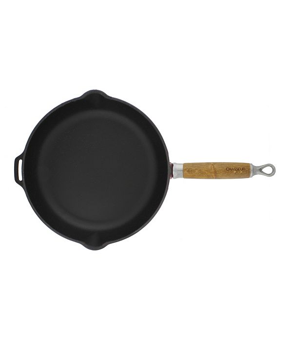 Chasseur French Enameled Cast Iron 10" Fry Pan with Wood Handle and ...