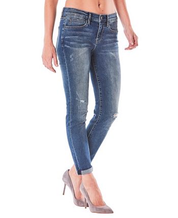 Nicole Miller New York Tribeca Mid-Rise Ankle Skinny Jeans with Rolled ...