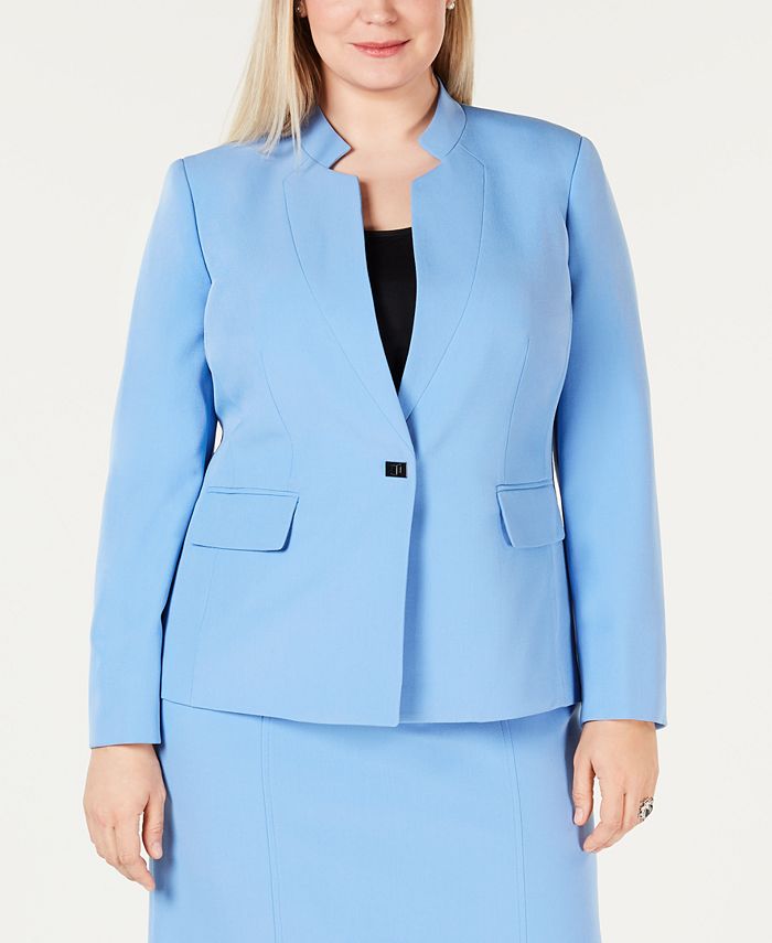 Kasper Plus Size Inverted-Collar Jacket - Macy's