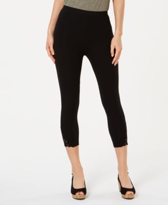 Style & Co Petite Crochet-Hem Capri Leggings, Created for Macy's - Macy's