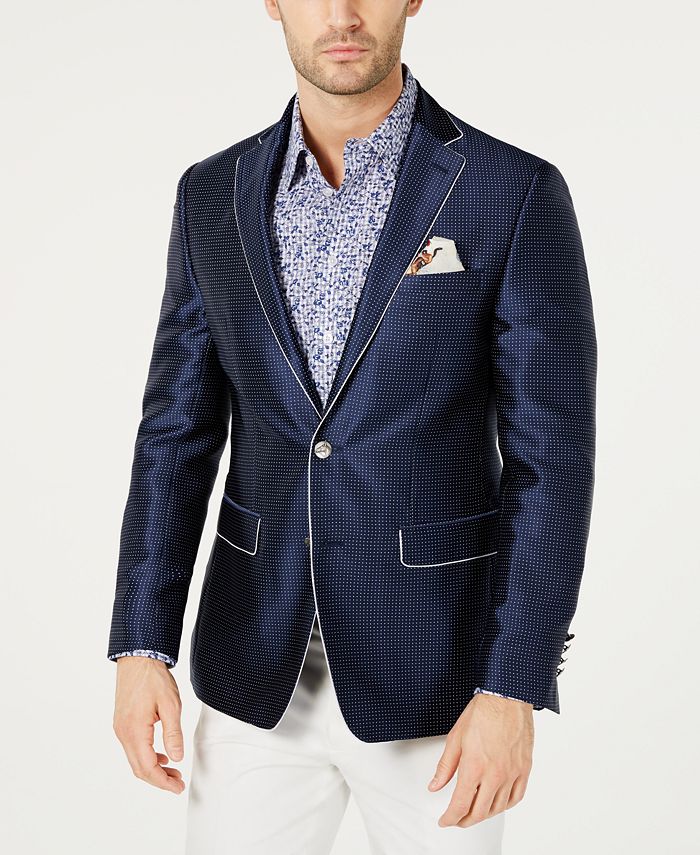 Tallia Men's Slim-Fit Dot-Print Dinner Jacket - Macy's