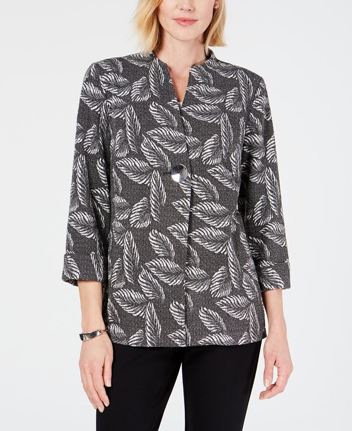 JM Collection Printed Single-Button Jacket, Created for Macy's - Macy's
