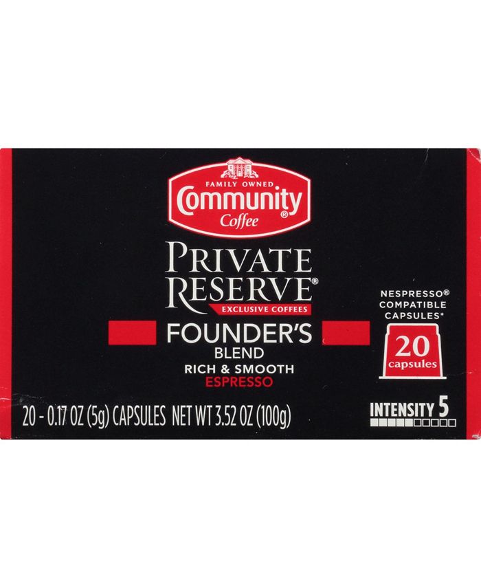 Community Coffee Founder's Blend Espresso Pods, Nespresso OriginalLine ...