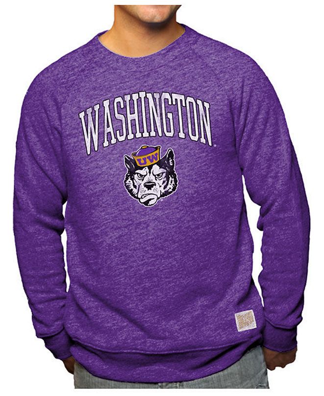 Retro Brand Men's Washington Huskies Softee Heather Crew Sweatshirt ...