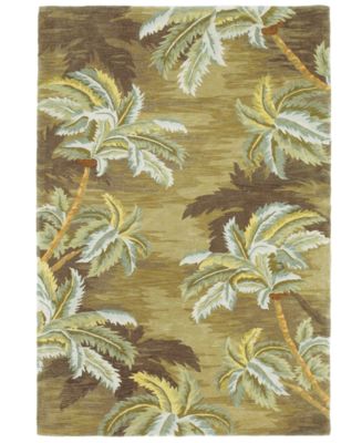 KAS Sparta Palm Trees 3102 Moss 5'6" Round Area Rug - Macy's