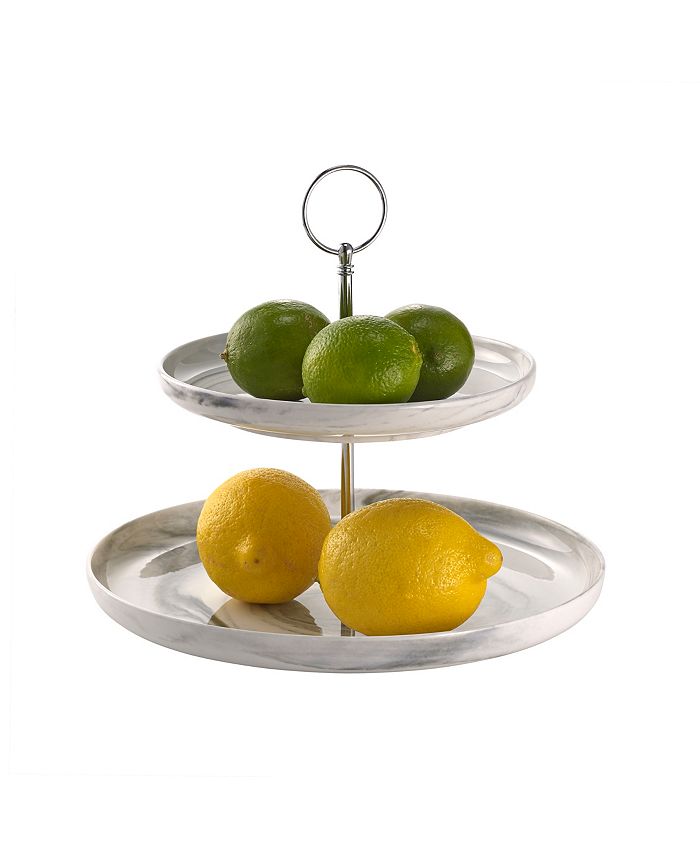 Over and Back Marble Finish 2-Tiered Server - Macy's