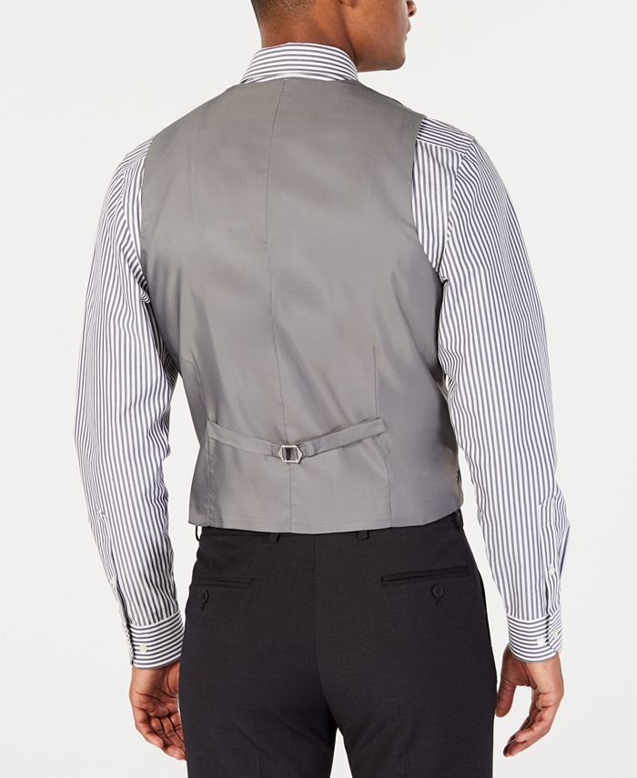 Perry Ellis Men's Portfolio Slim-Fit Stretch Black Solid Suit Vest - Macy's
