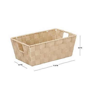 Simplify Small Woven Storage Shelf Bin in Ivory - Macy's