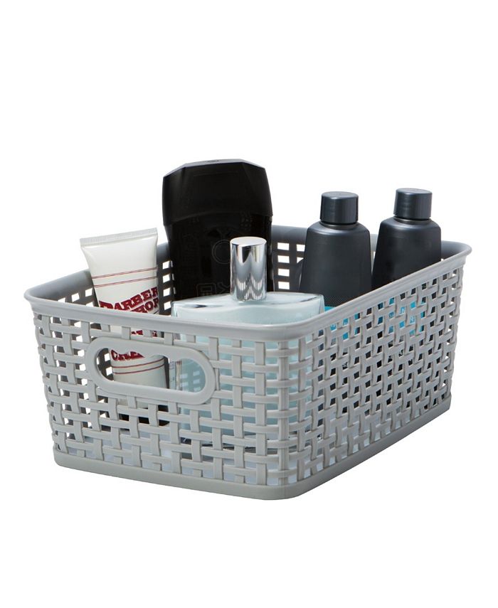 Simplify Textile Weave Medium Decorative Storage Tote in Gray - Macy's