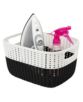 Simplify 2-Tone Decorative Medium Storage Basket in Black - Macy's