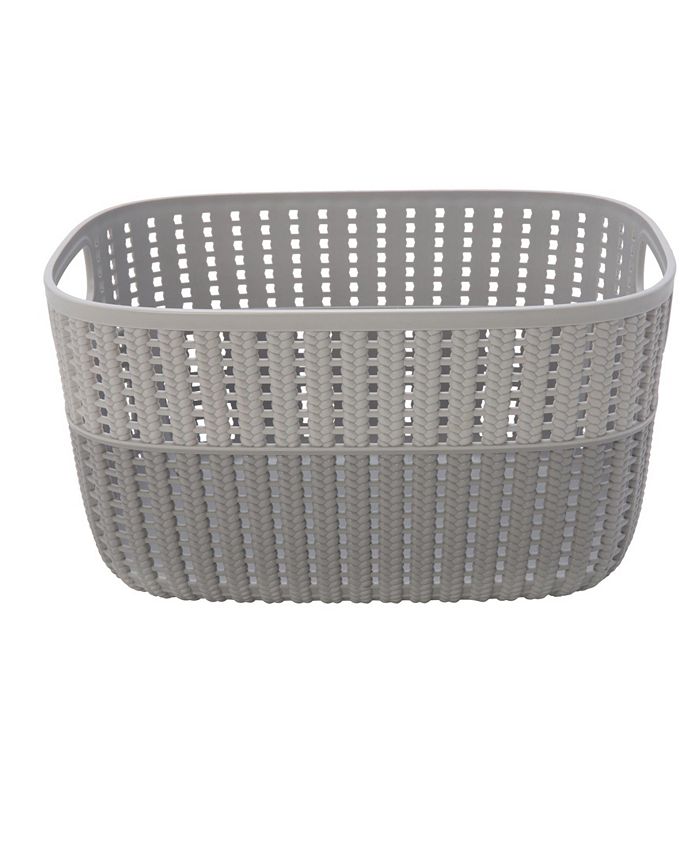 Simplify 2-Tone Decorative Medium Storage Basket - Macy's