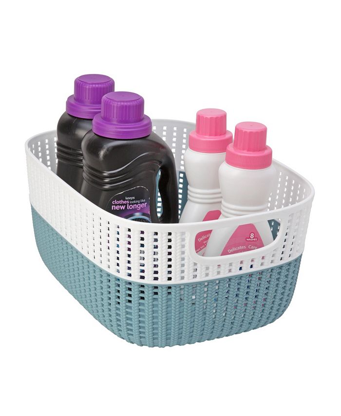 Simplify 2-Tone Decorative Large Storage Basket in Marine - Macy's