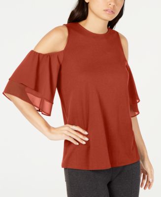MICHAEL Michael Kors Cold-Shoulder Top - Macy's