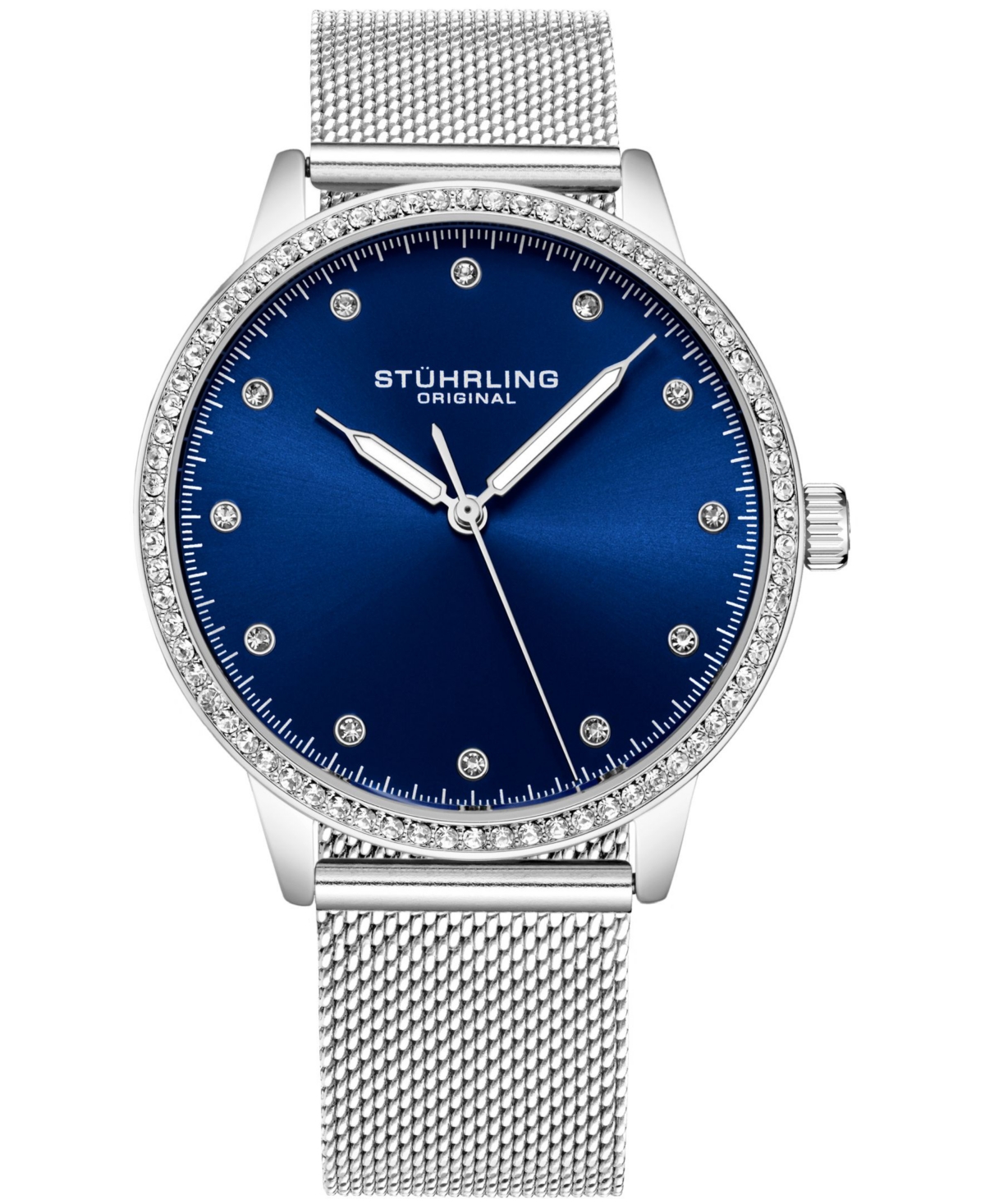 Click here for Womens Silver-Tone Mesh Bracelet Watch 38mm - Blue prices