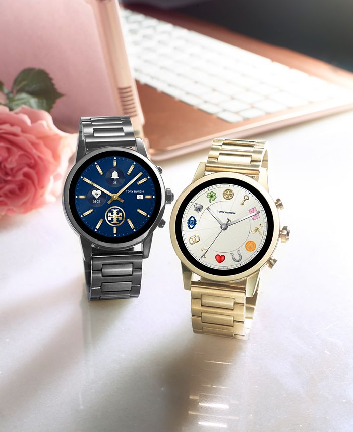 Tory Burch Women's Gigi ToryTrack Gold-Tone Stainless Steel Bracelet ...