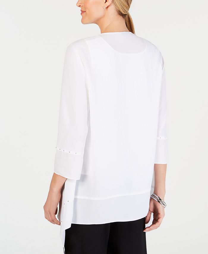 JM Collection Petite Studded Draped Cardigan, Created for Macy's - Macy's