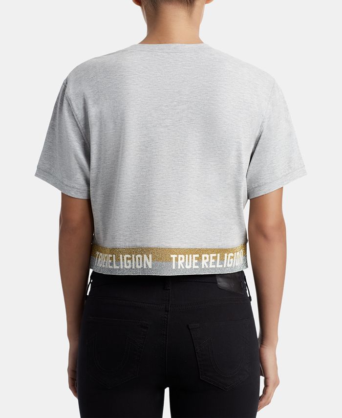 True Religion Cotton Cropped Graphic Top - Macy's