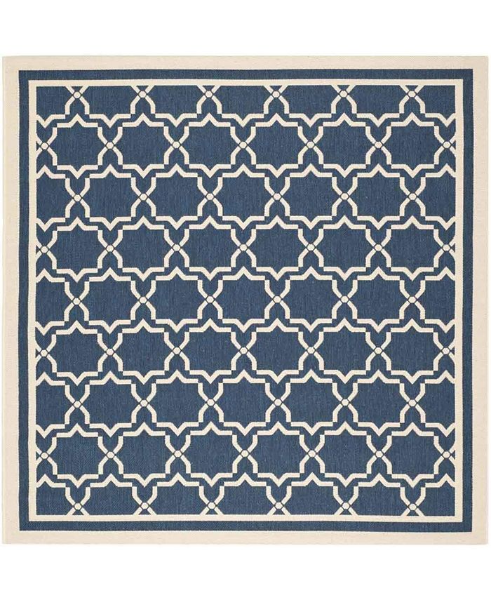 Safavieh Courtyard CY6916 Navy and Beige 6'7" x 6'7" Sisal Weave Square ...