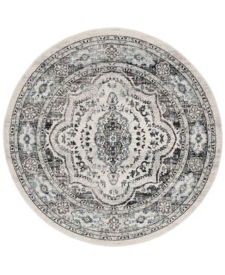 Safavieh Madison Light Gray and Blue 6'7" x 6'7" Round Area Rug - Macy's