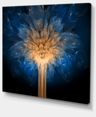 Design Art Designart Fractal 3D Blue Dragon Flower Abstract Canvas Art ...