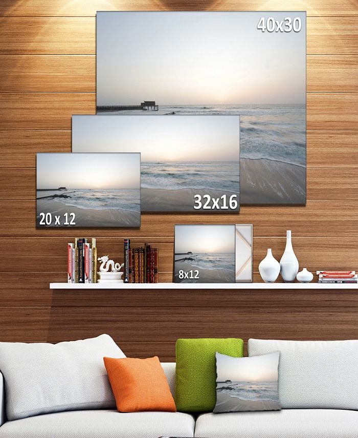Design Art Designart Serene Blue Beach With White Sun Modern Beach ...
