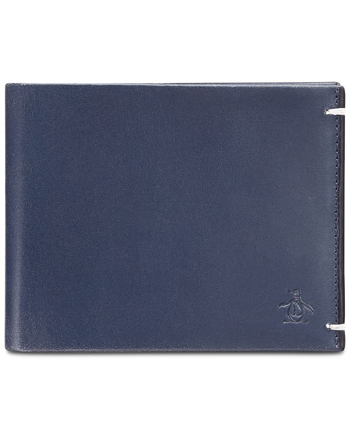 Original Penguin Penguin Men's Navy Leather Wallet - Macy's