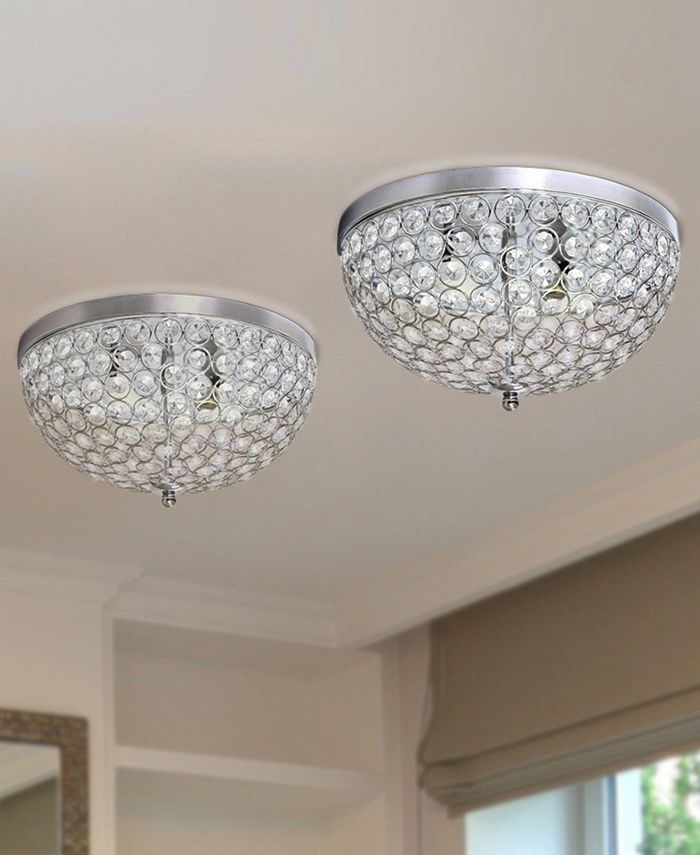 All The Rages Elegant Designs 2 Light Elipse Crystal Flush Mount Ceiling Light 2 Pack - Macy's