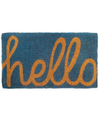 Fab Habitat Doormat Cursive Hello 18" x 30", Extra Thick Handwoven ...