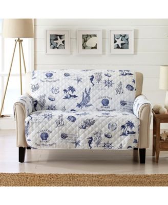 Sofa Saver Coastal Printed Reversible Loveseat Furniture Protector - Macy's