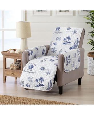 Sofa Saver Coastal Printed Reversible Recliner Furniture Protector - Macy's