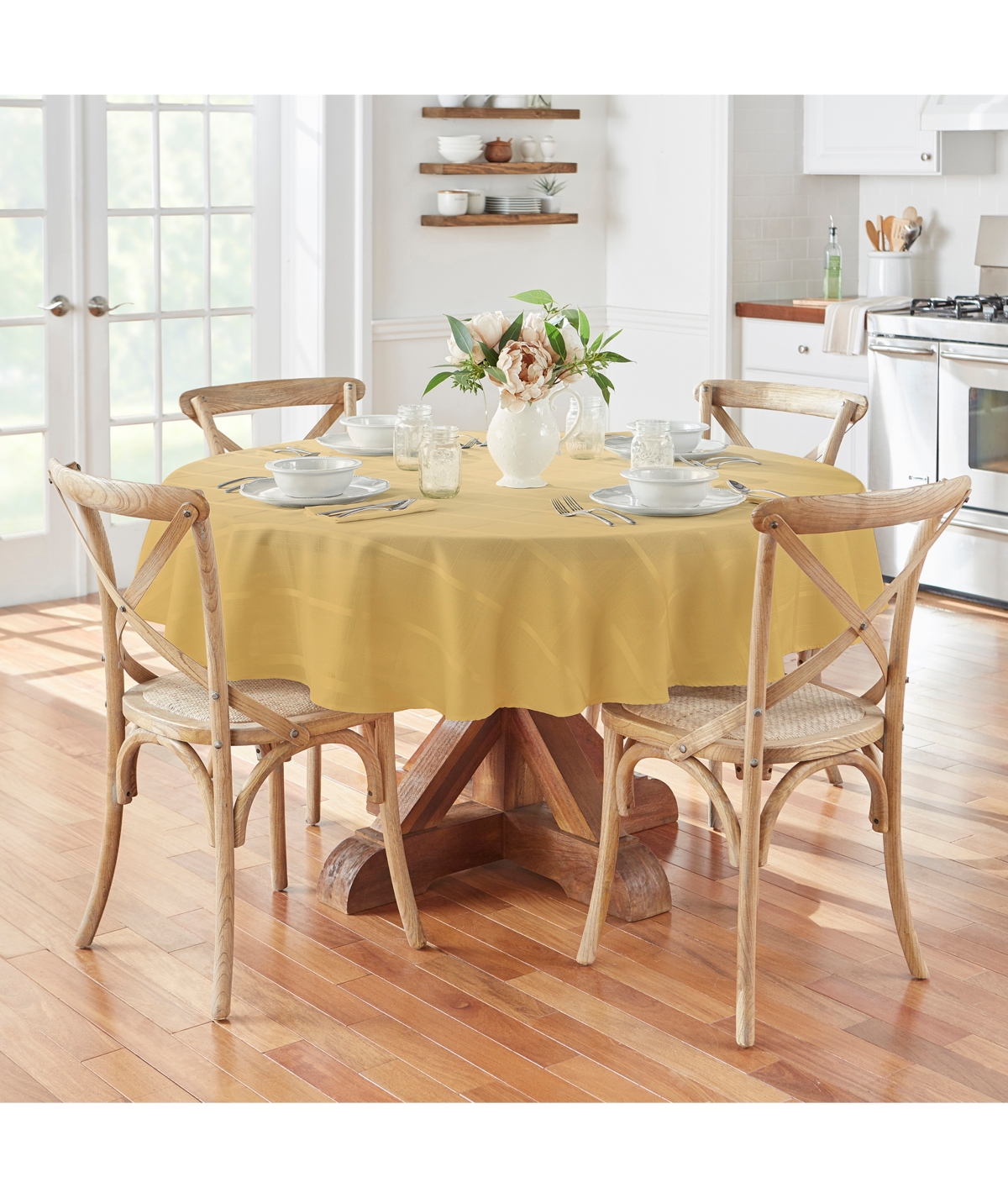 Click here for Elrene Elegance Plaid Round Tablecloth  70 - Gold prices
