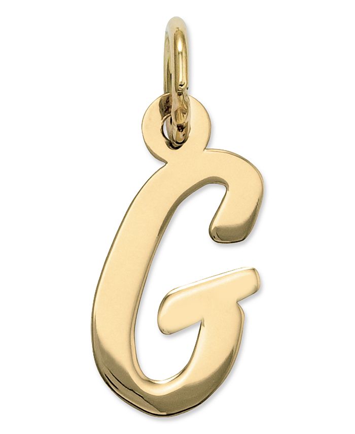 Macy's 14k Gold Charm, Small Script Initial G Charm - Macy's